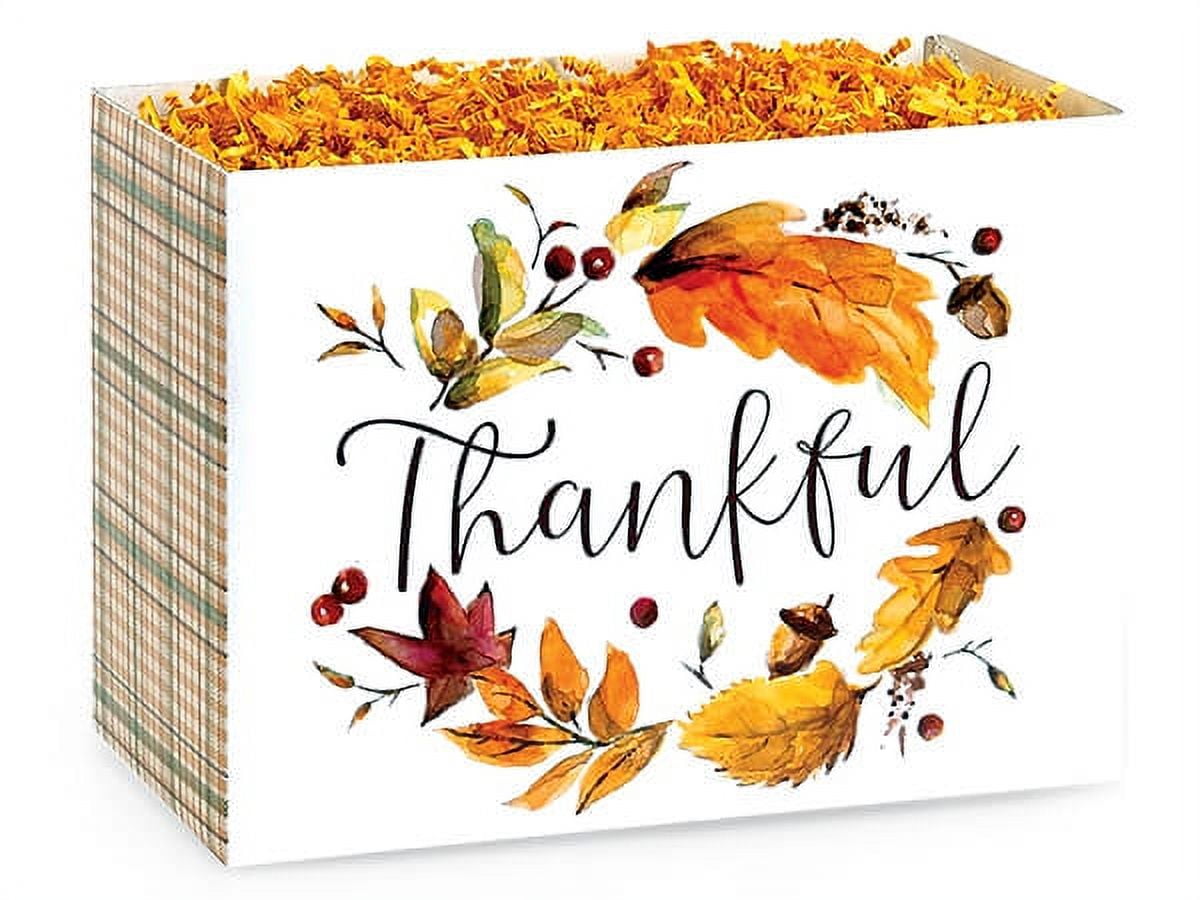 Pack of 6, Thankful Plaid Basket Box, Large 10.25x6x7.5" for ...