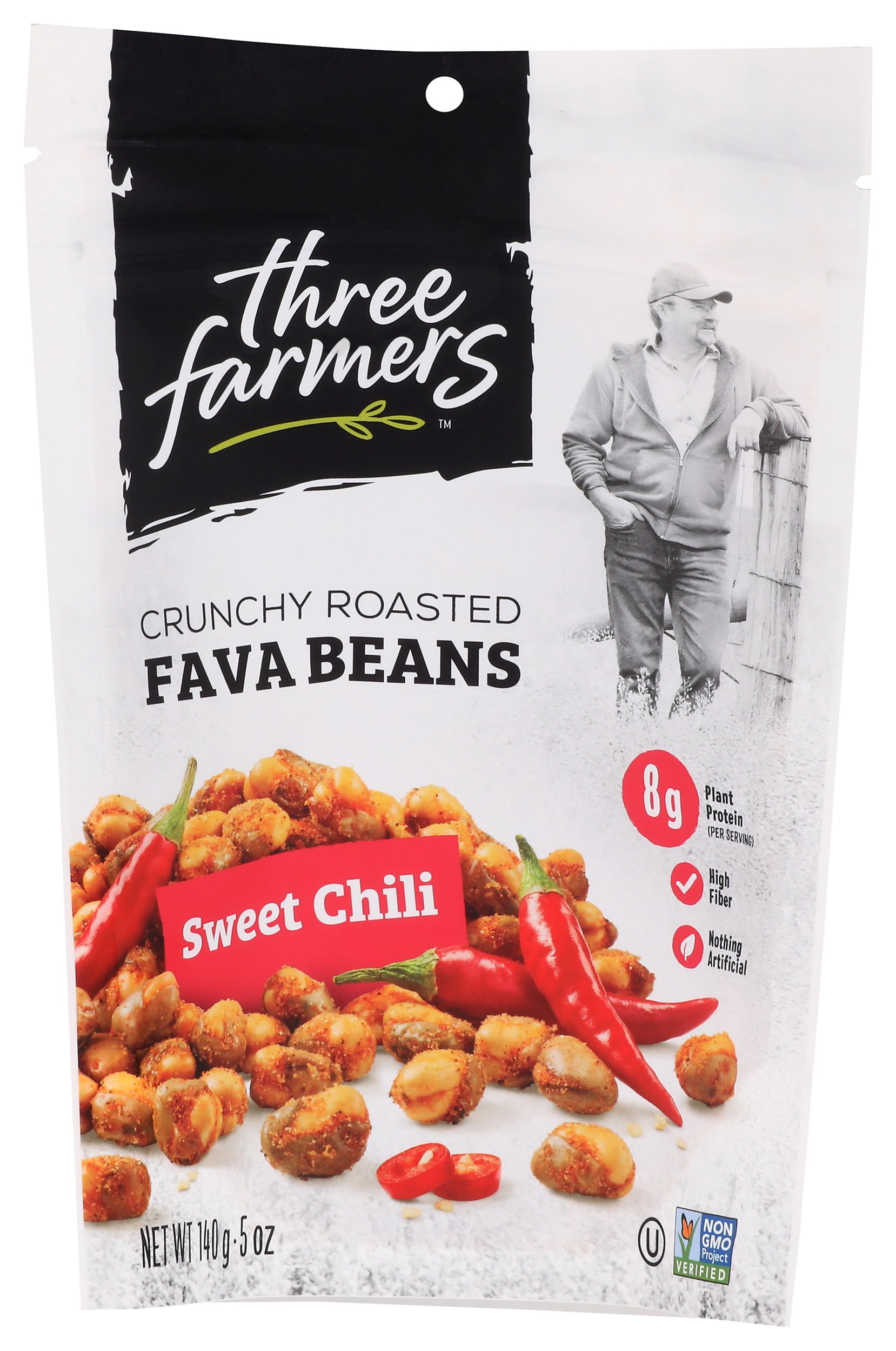 Pack of 6, Three Farmers Foods Inc Sweet Chili Roasted Fava Beans, 5 oz ...