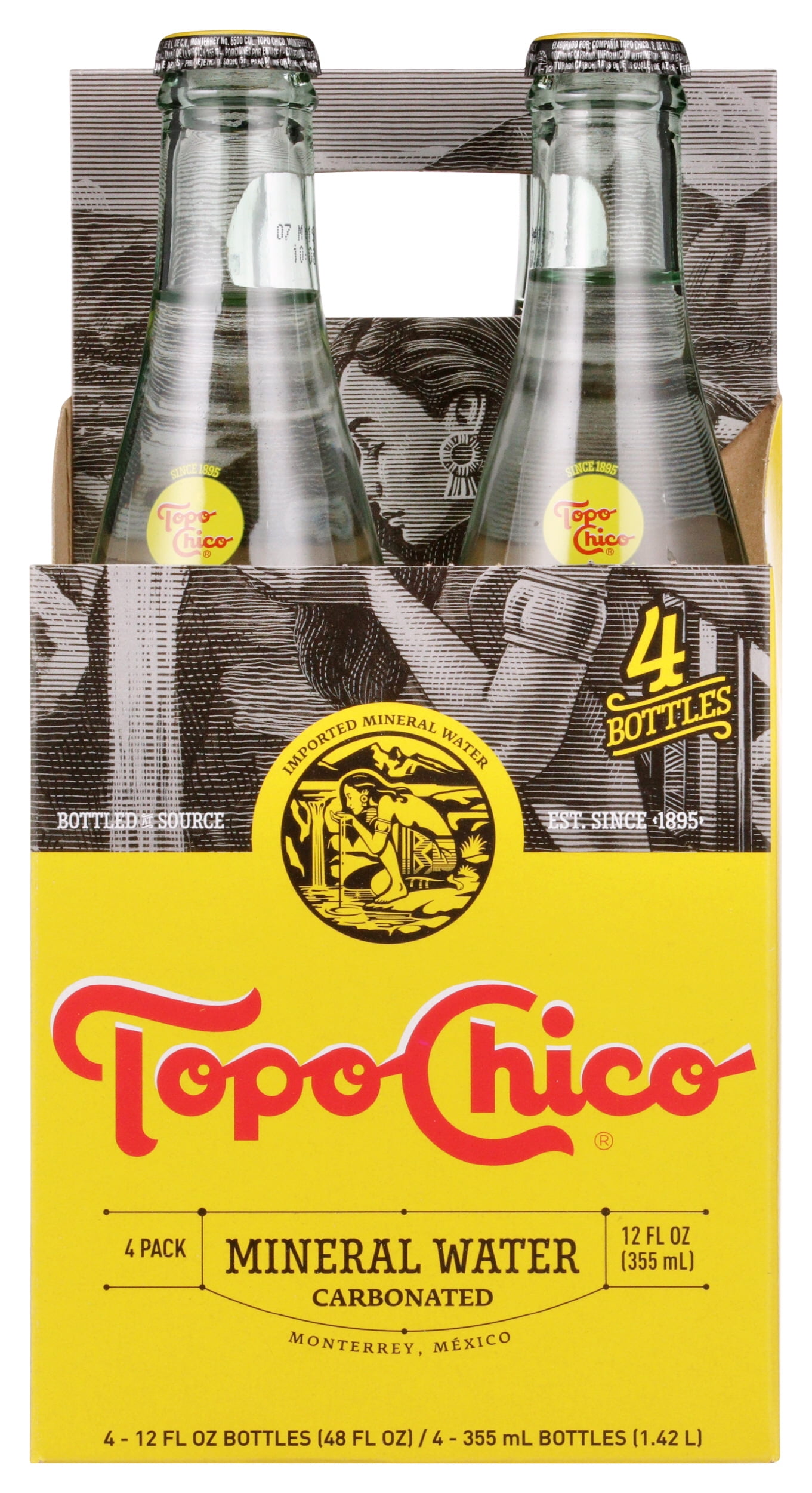 Pack of 6, Topo Chico Carbonated Mineral Water, 4 bottles - 48 fl oz ...