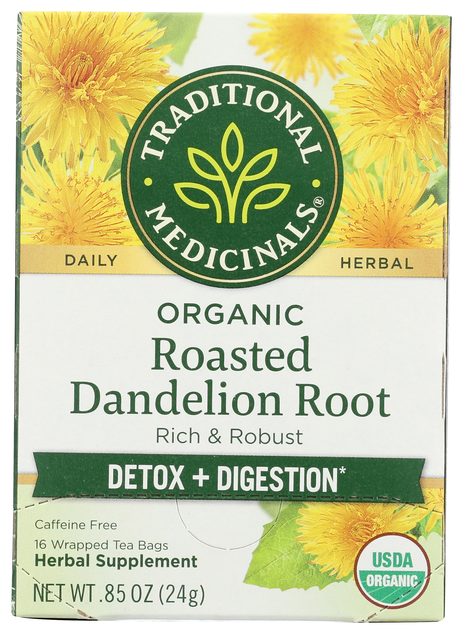 Pack of 6, Traditional Medicinals Detox & Digestion Roasted Dandelion ...