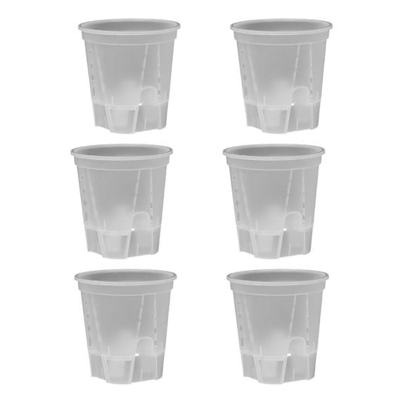 Pack of 6 Transparent Automatic Watering Plastic Flower Pots Including ...