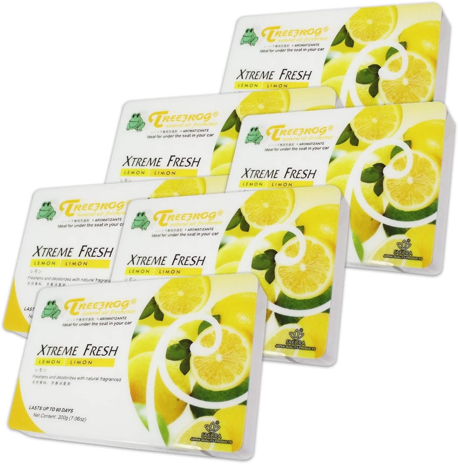 Pack of 6 Treefrog Xtreme Fresh Under-The-Car Natural Air Freshener ...