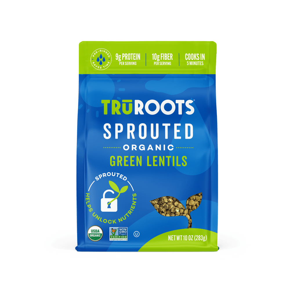 Pack of 6, Truroots Organic Sprouted Green Lentils, 10 oz - Walmart.com