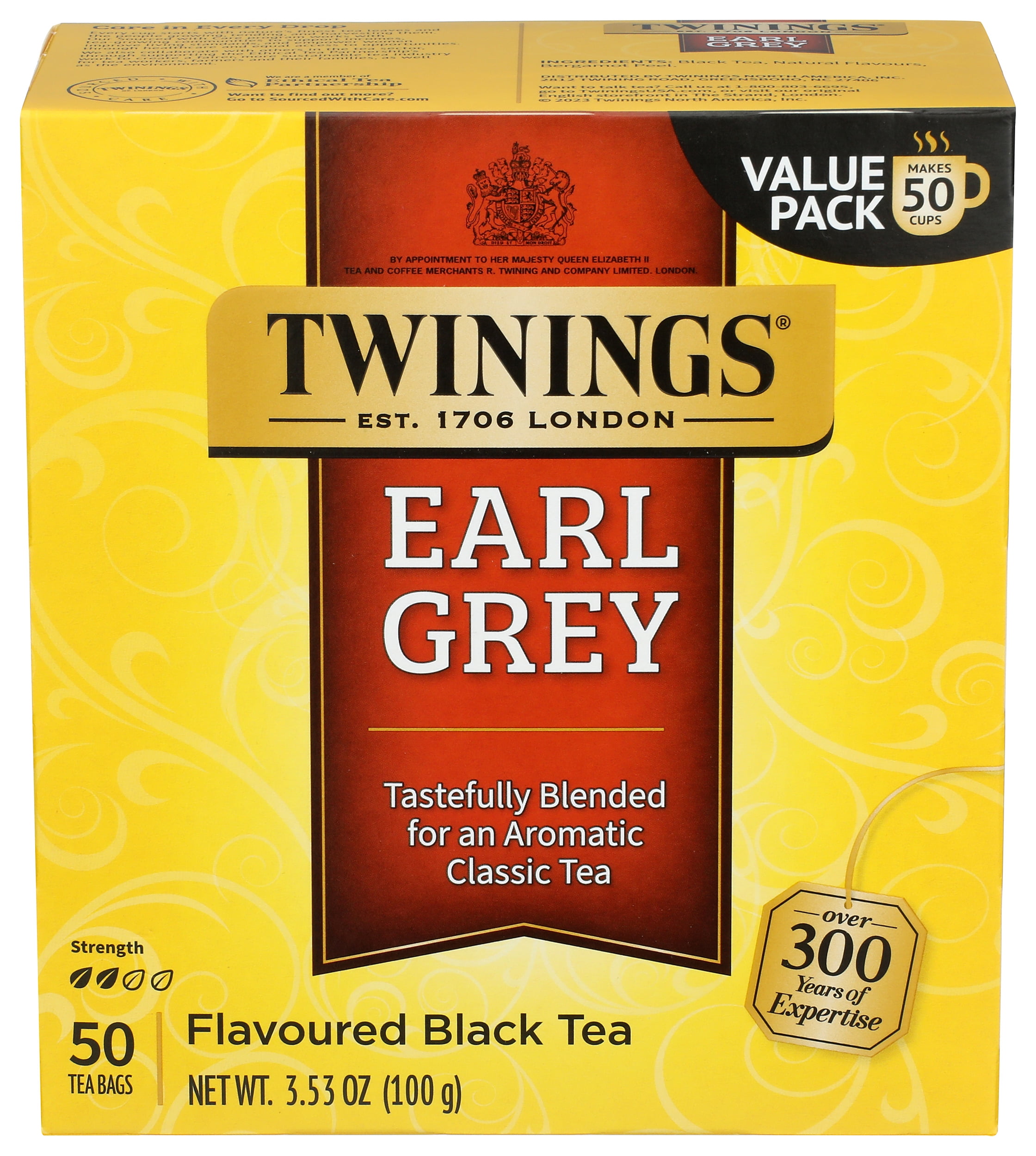 Pack of 6, Twining Tea Earl Grey Flavoured Black Tea, 50 bg - Walmart.com