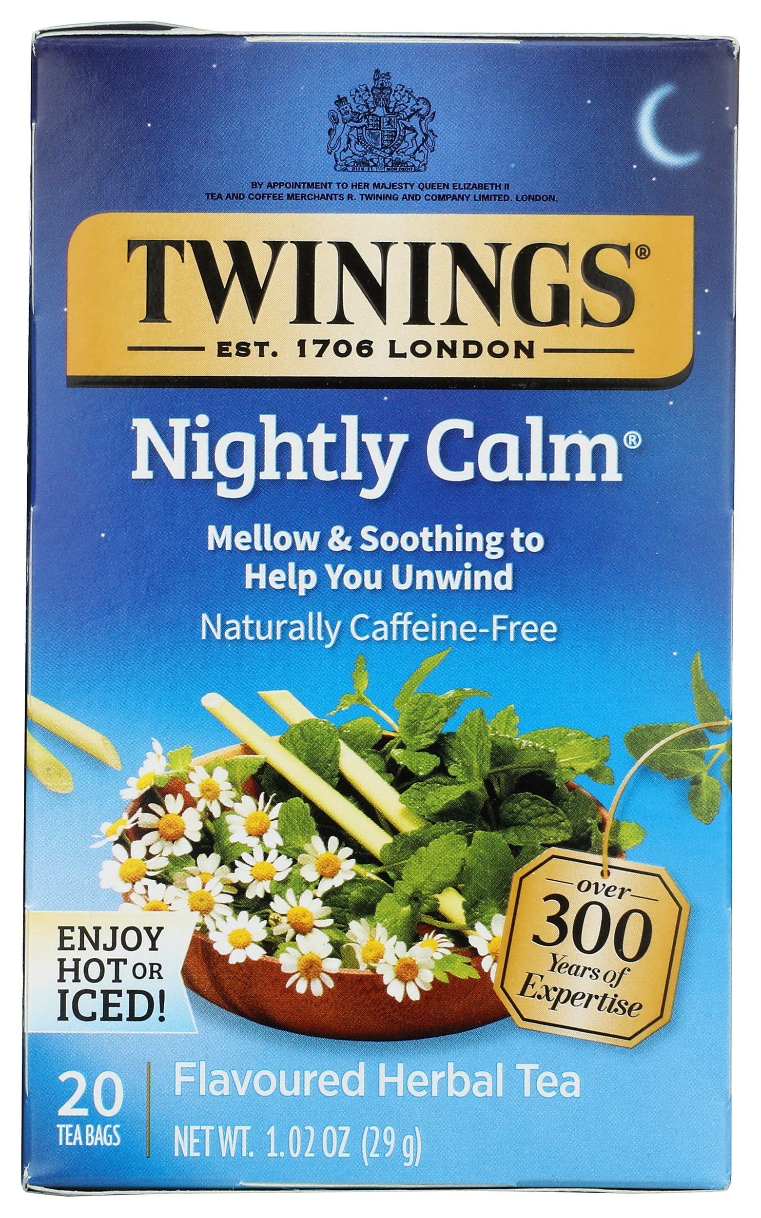 Pack of 6, Twining Tea Nightly Calm Flavoured Herbal Tea, 1.02 oz ...