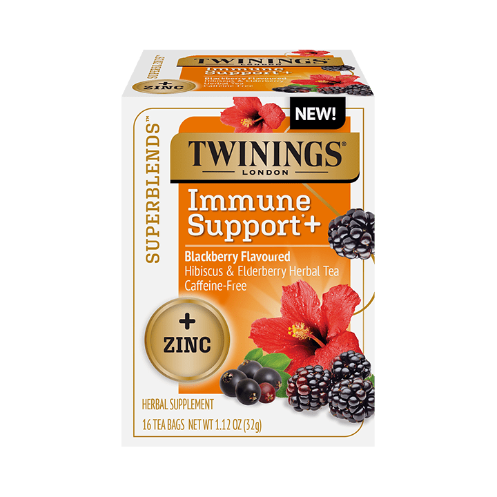 Pack of 6, Twining Tea Superblends® Immune Support+ Zinc Elderberry ...