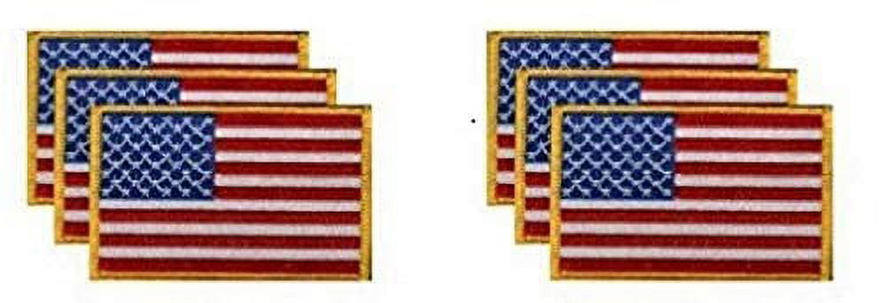 Pack of 6 United States Left Hand Flag Patches 3.50" x 2.25", American ...