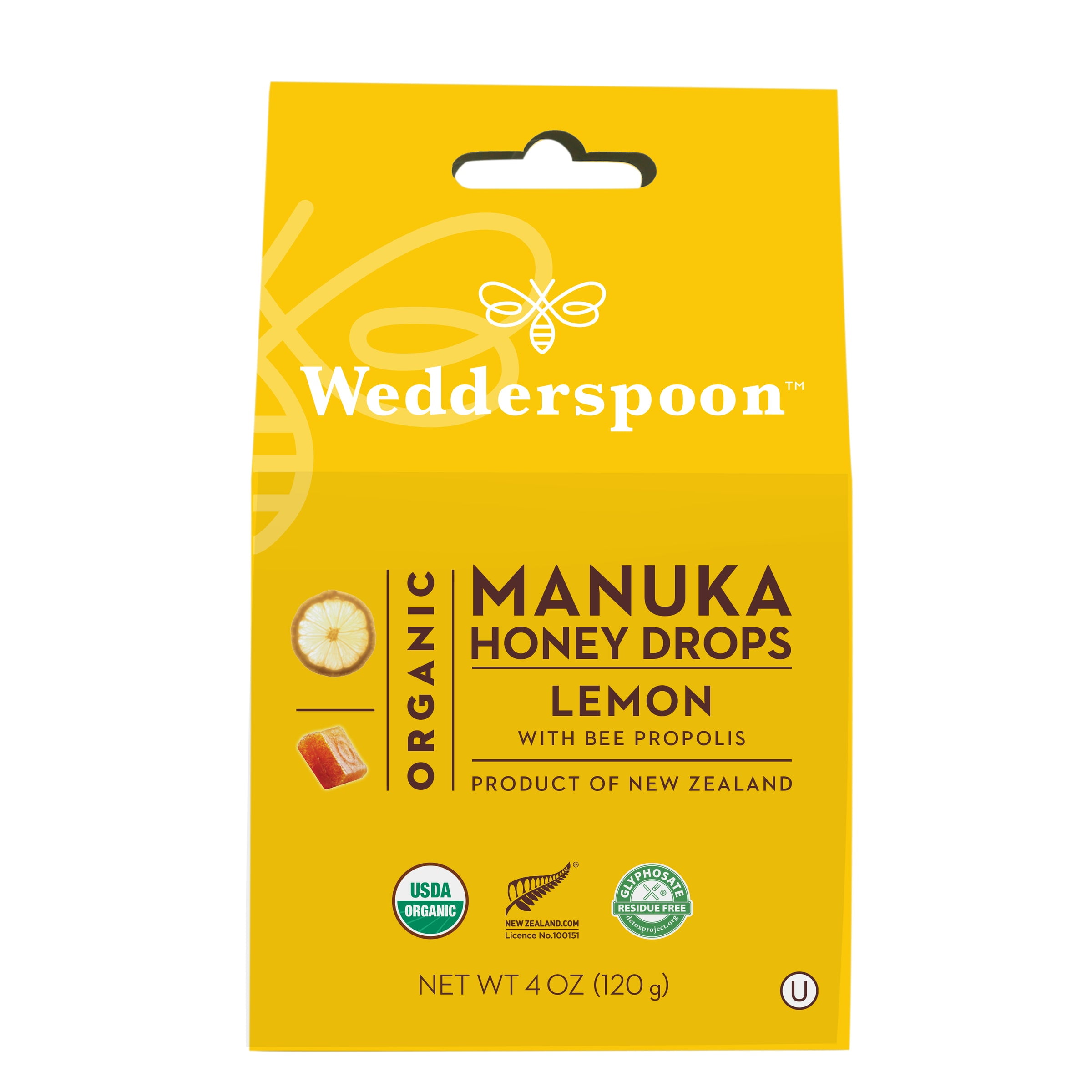 Pack of 6, Wedderspoon Organic Lemon Manuka Honey Drops, 4 oz - Walmart.com
