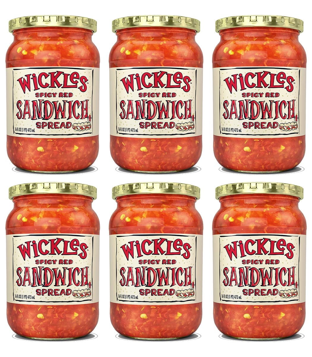 (Pack of 6) Wickles Spicy Red Sandwich Spread, 16 oz - Walmart.com