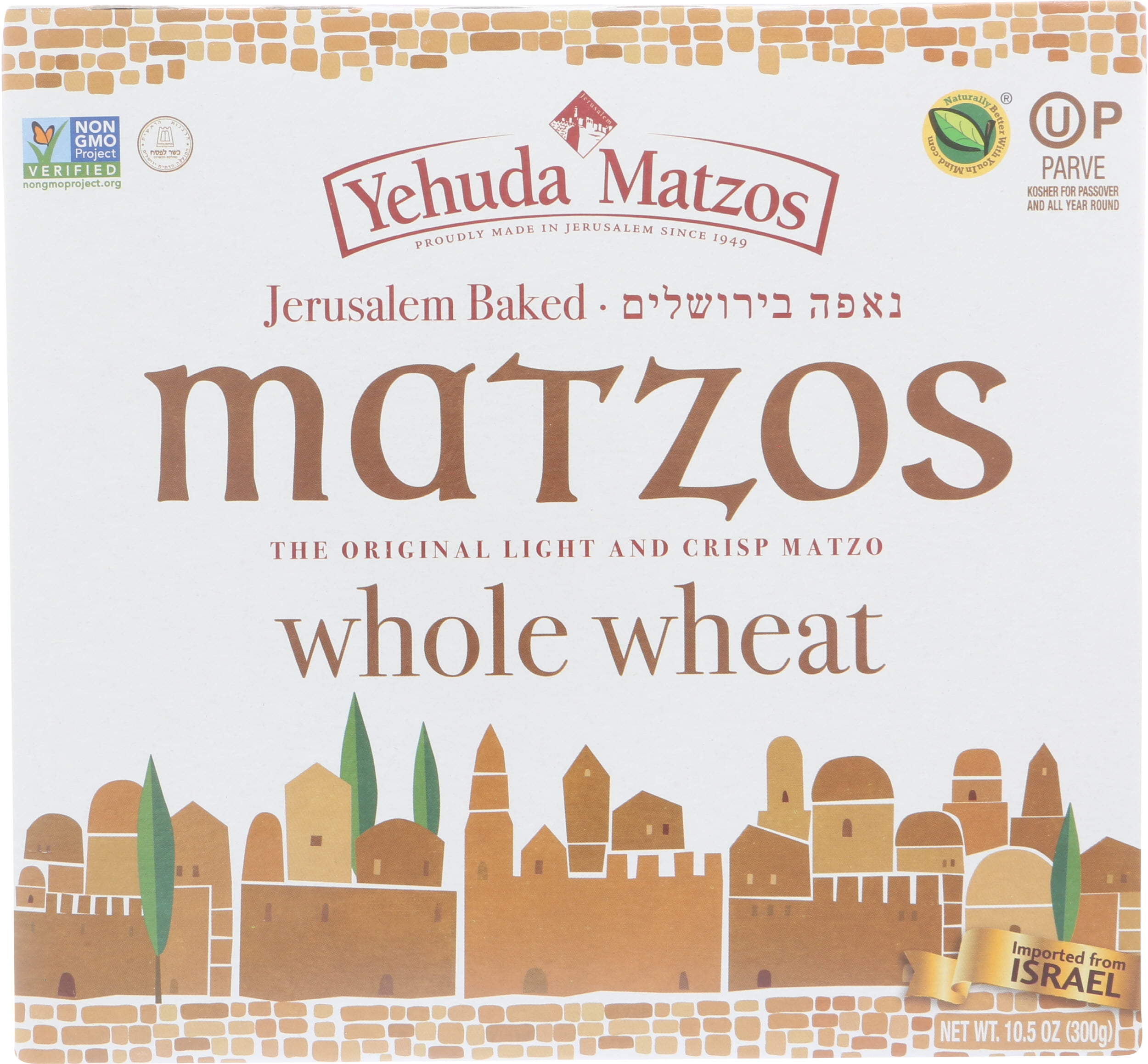 Pack of 6, Yehuda Light and Crisp Whole Wheat Matzos , 10.5 oz ...
