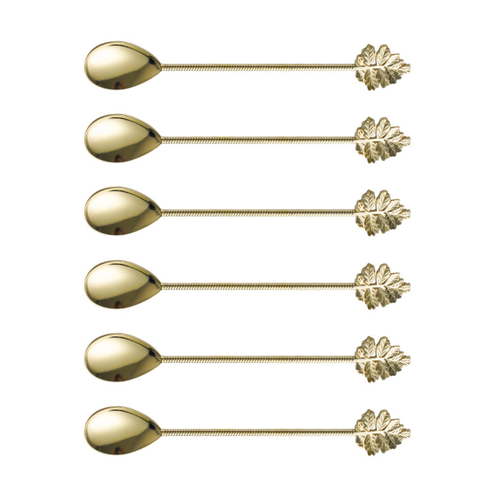 Pack of 6 Zincs Alloy Stir Spoons with Maples Leaves Designs ...