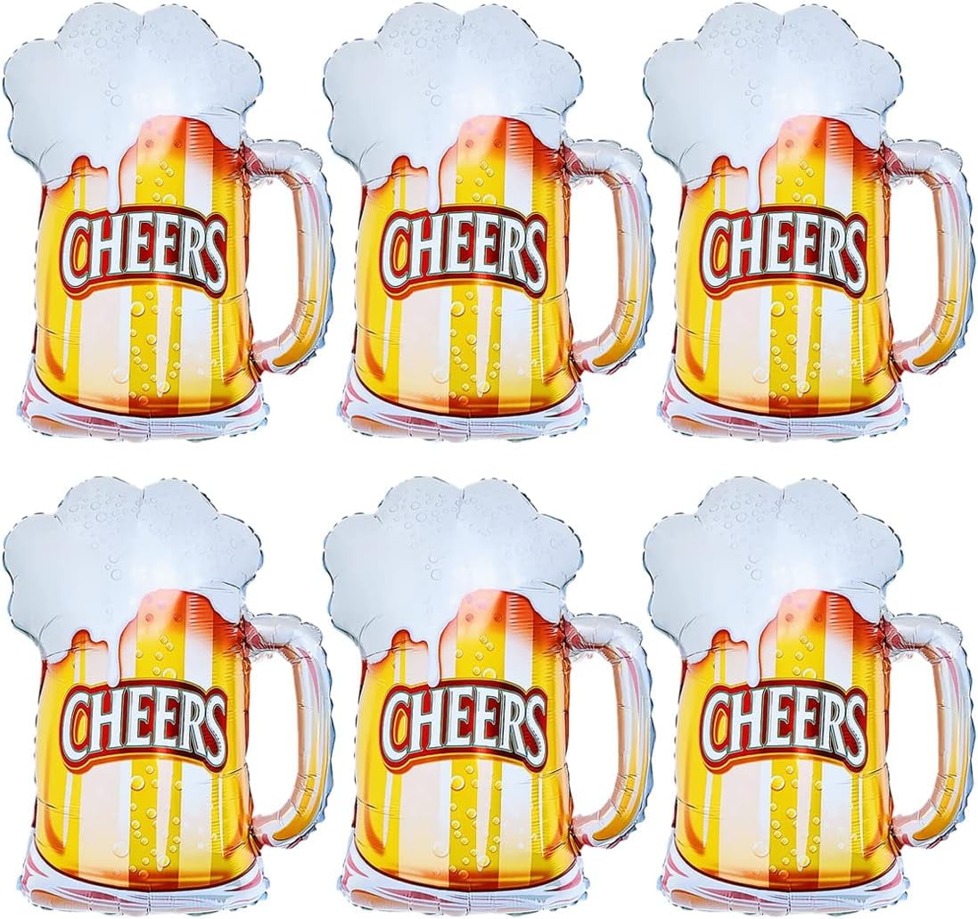 Pack of 6 beer balloons, beer glass helium balloon, beer aluminum foil ...