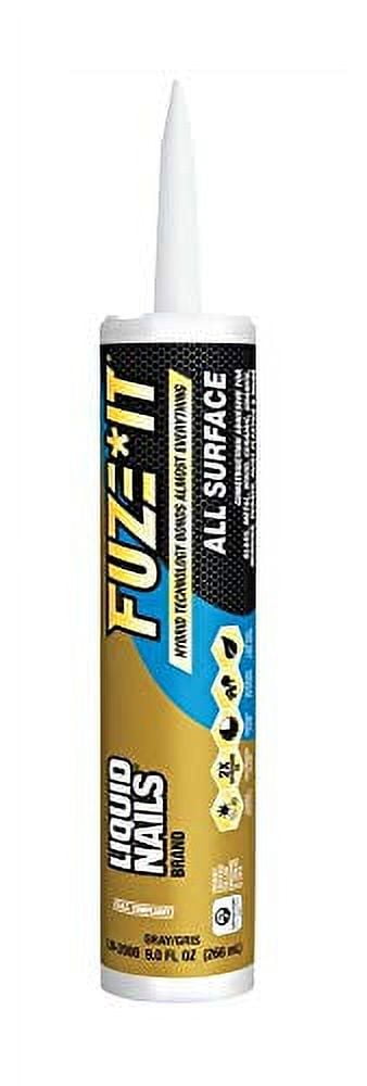 (Pack of 6 x 9 oz.) Fuze It All Surface Construction Adhesive, Gray ...