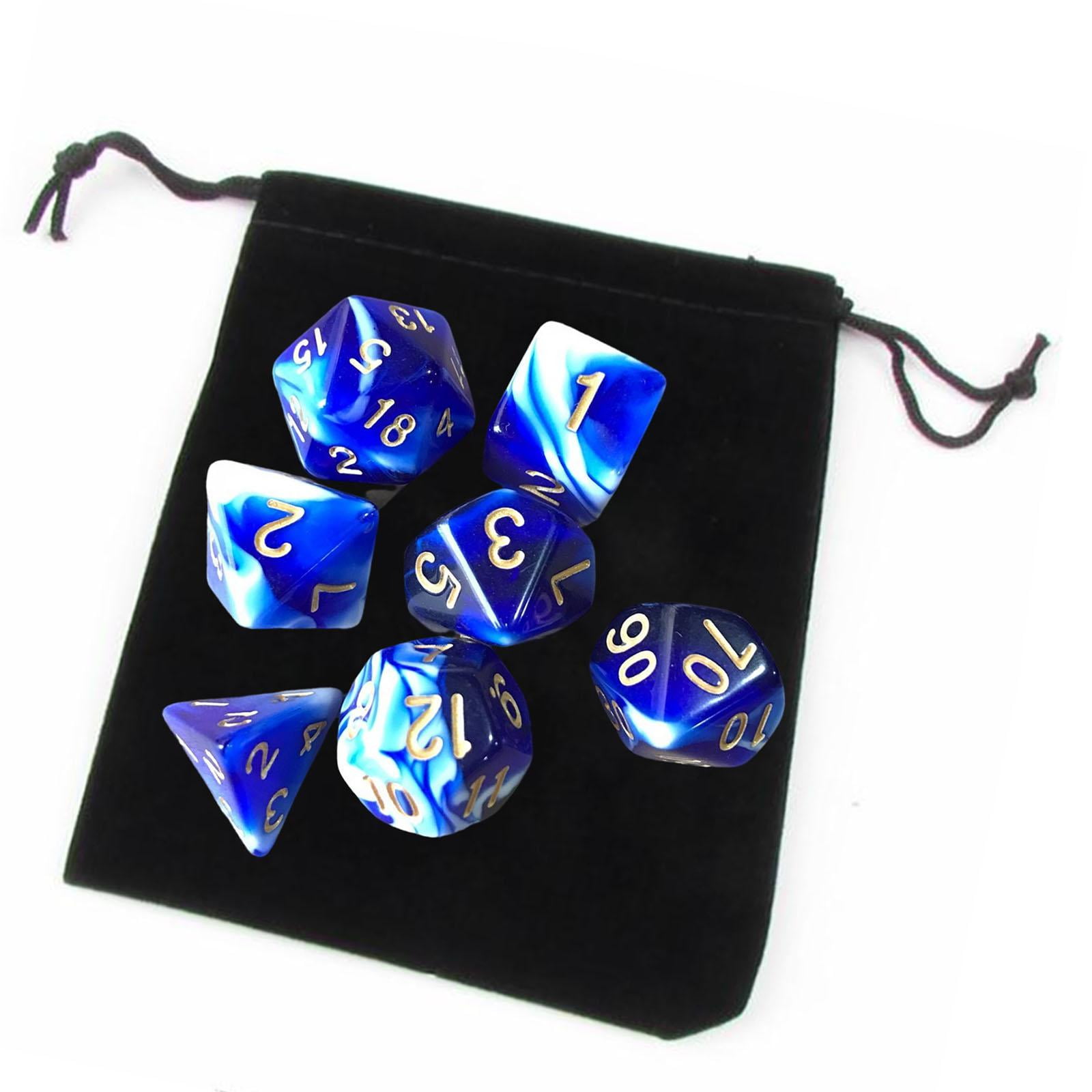 Pack of 7 Polyhedral Dices Set Toys with Pouch D4-D20 for RPG Classroom ...