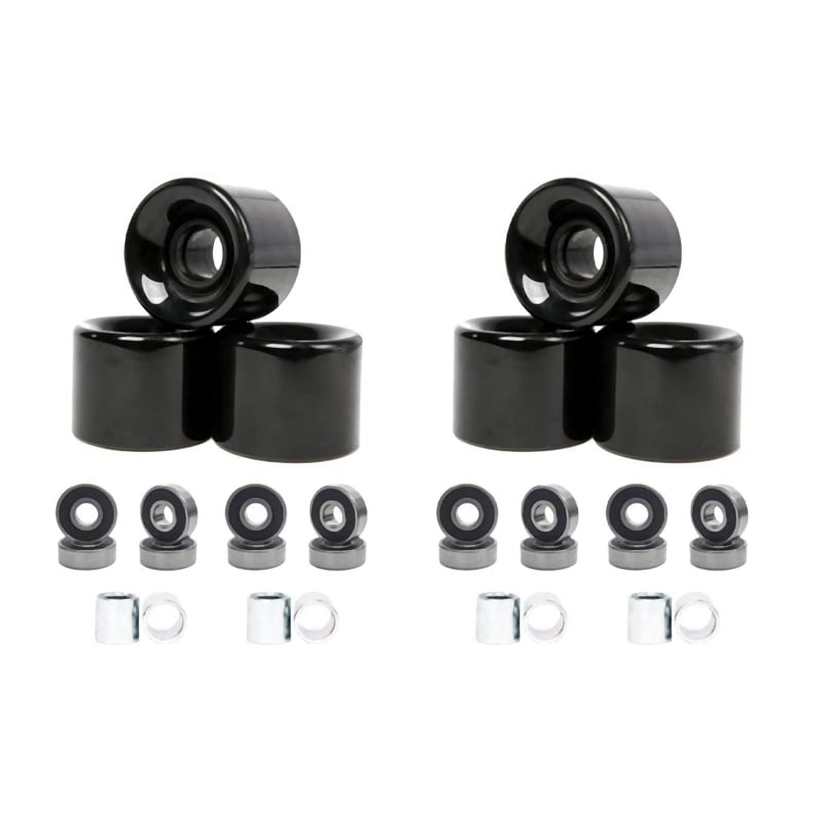 Pack of 8 60mm Skateboard Wheels + ABEC-9 Bearing Steel and Spacers ...
