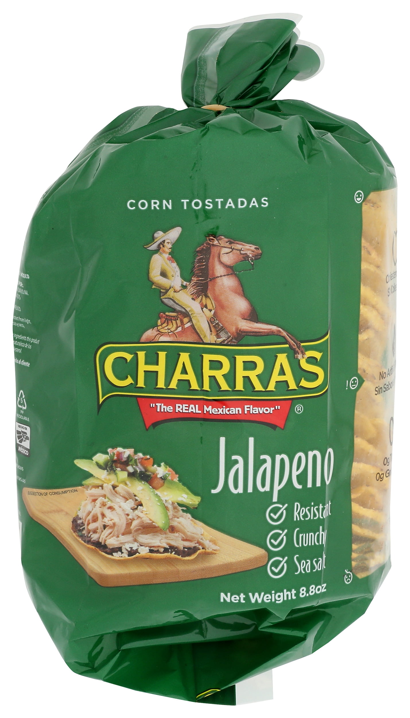 Pack of 8, Charras Jalapeño Corn Tostadas, 8.8 oz - Walmart.com