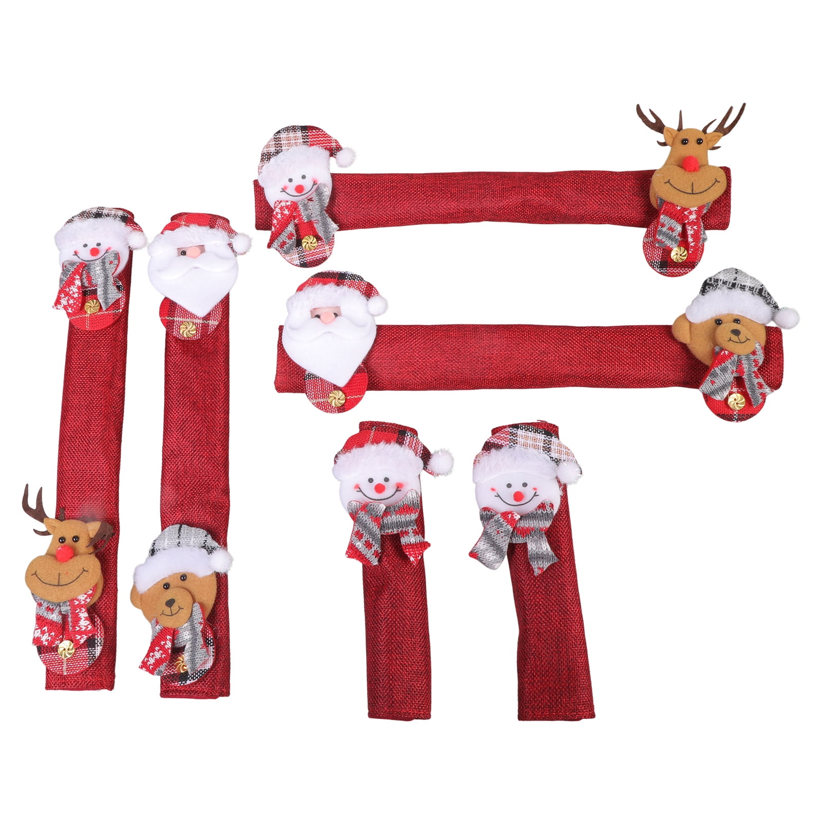 Pack of 8 Christmas Themed Handle Covers with Decorative Design For ...
