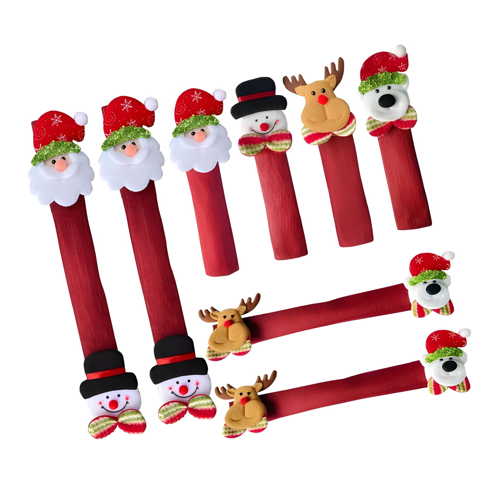 Pack of 8 Christmas Themed Handle Covers with Decorative Design For ...