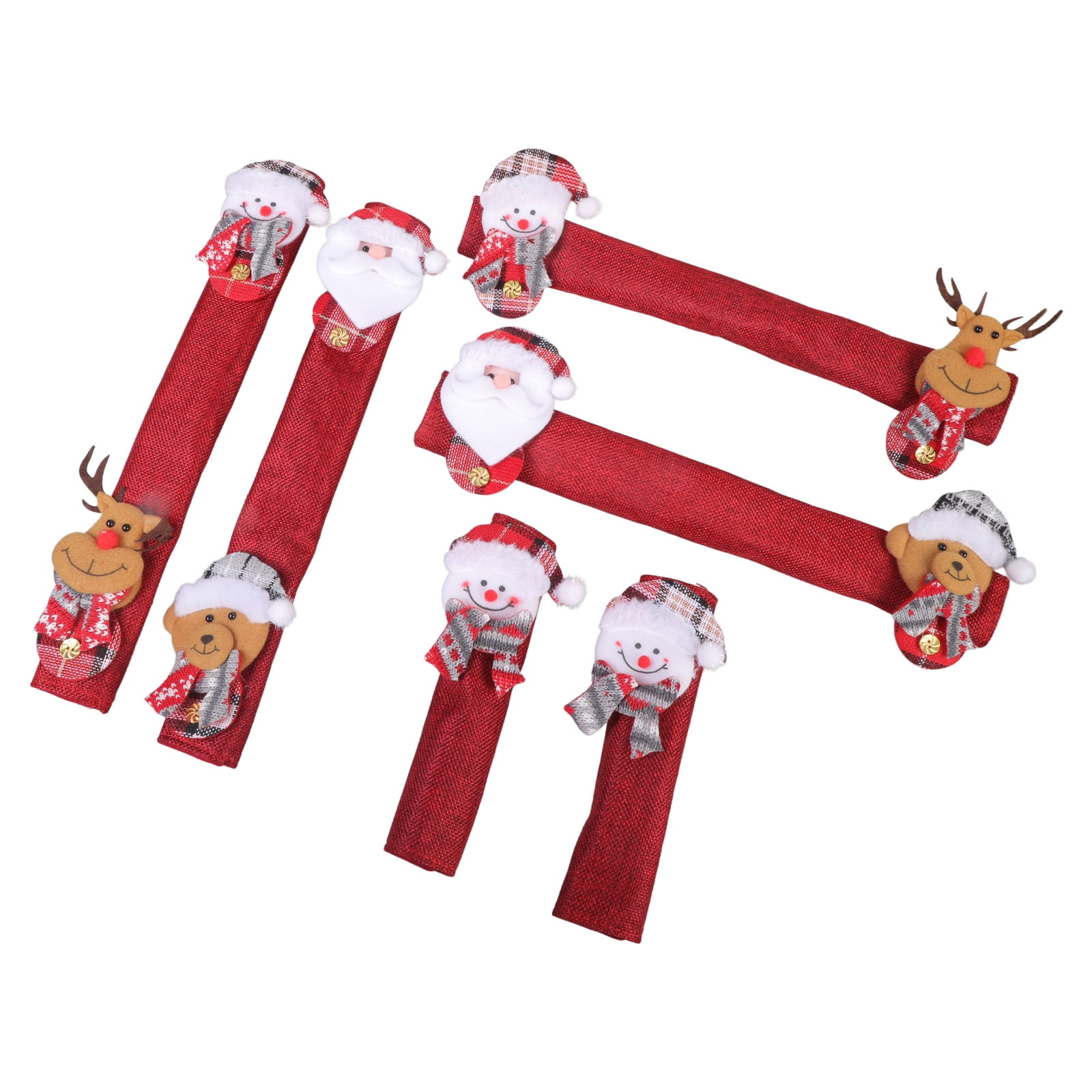 Pack of 8 Christmas Themed Handle Covers with Decorative Design For ...