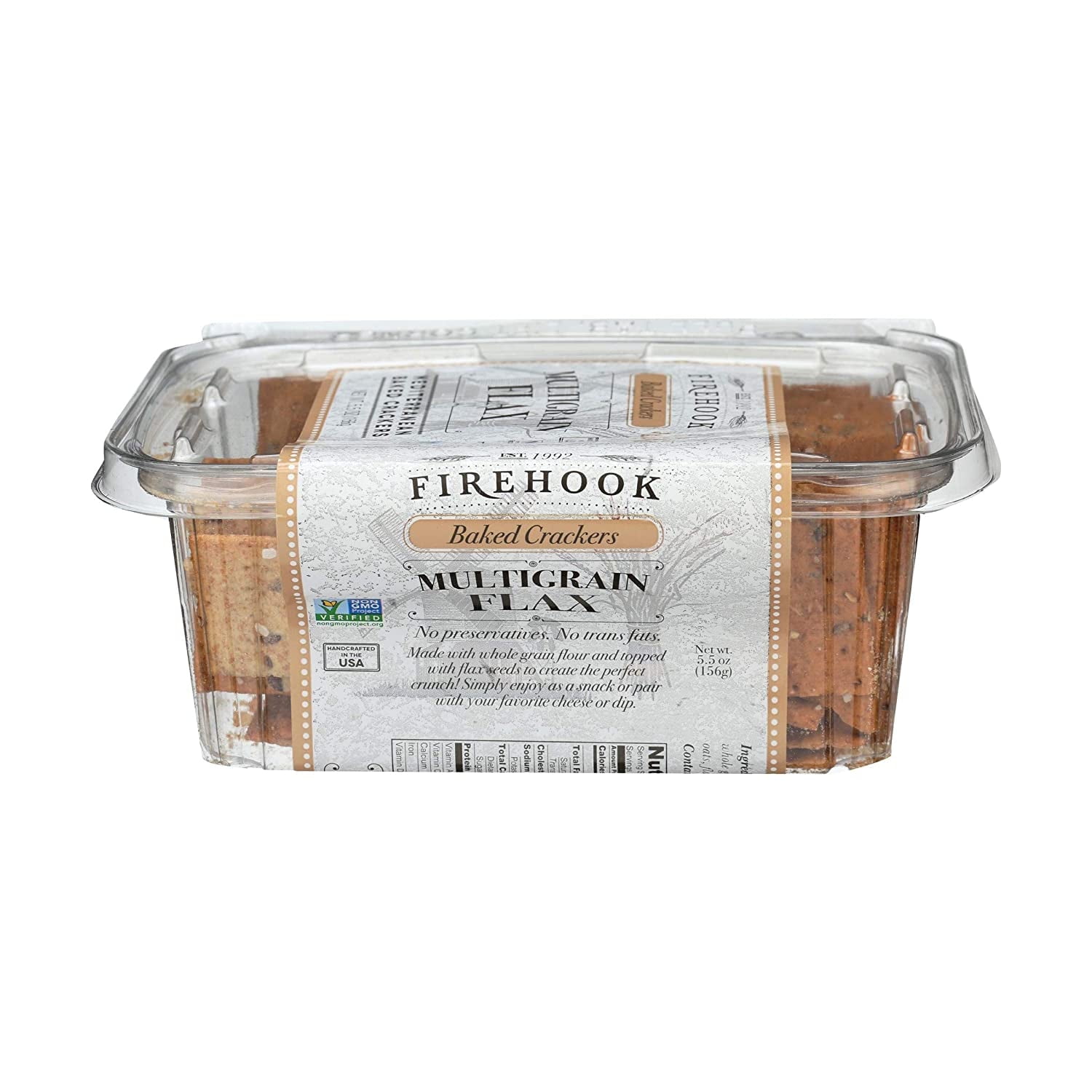 (Pack of 8) Firehook Organic Multigrain Flax Crackers, 5.5 oz - Walmart.com