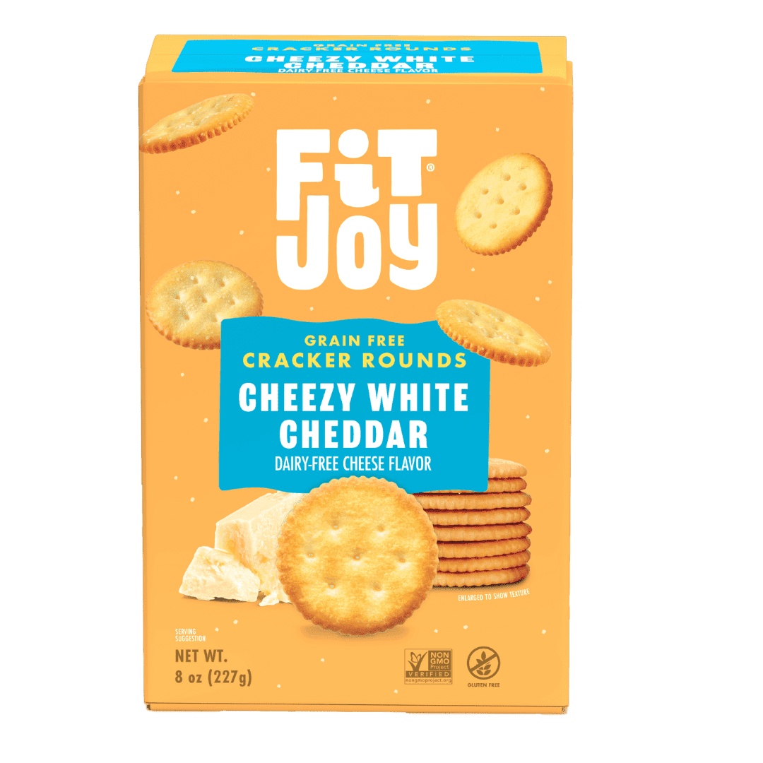 (Pack of 8), FitJoy White Cheezy Cheddar Cracker Rounds, 8 oz ...