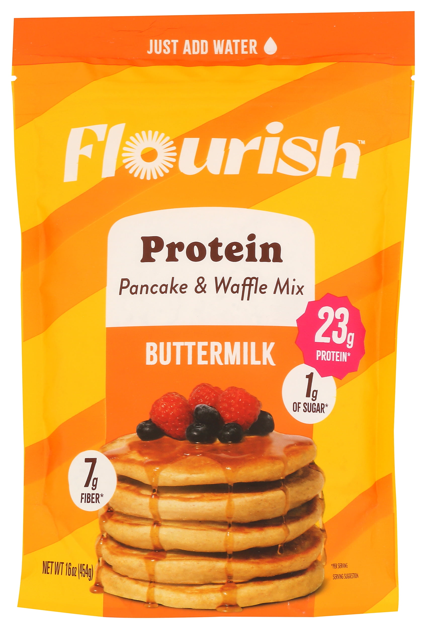Pack of 8, Flourish Buttermilk Protein Pancake Mix, 16 oz - Walmart.com