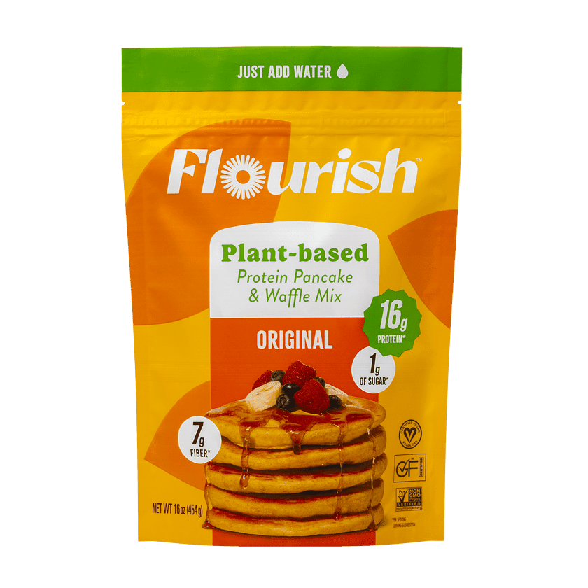 Pack of 8, Flourish Plant-Based Original Protein Pancake Mix, 16 oz ...
