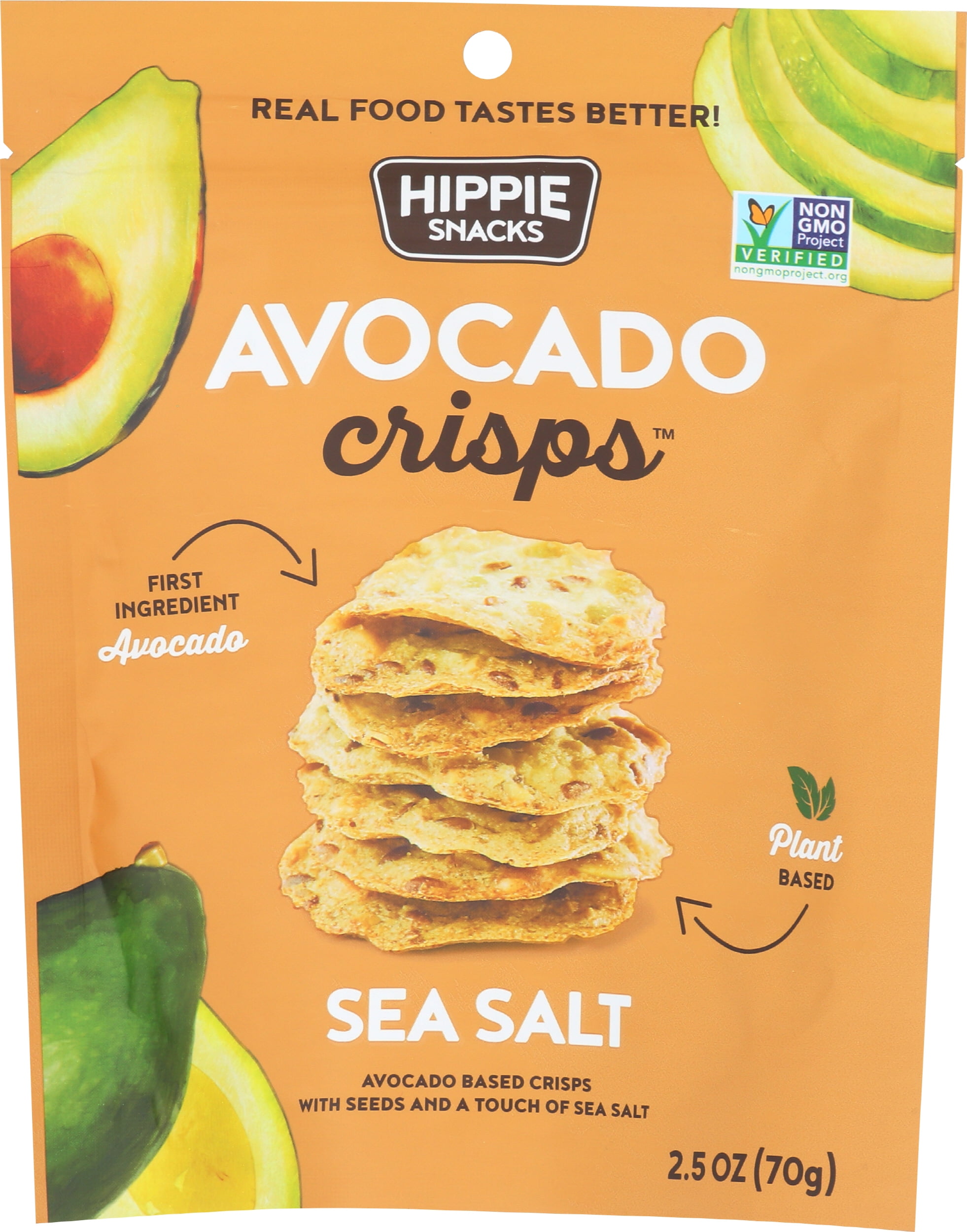 (Pack of 8), Hippie Snacks Sea Salt Avocado Crisps, 2.5 oz - Walmart.com