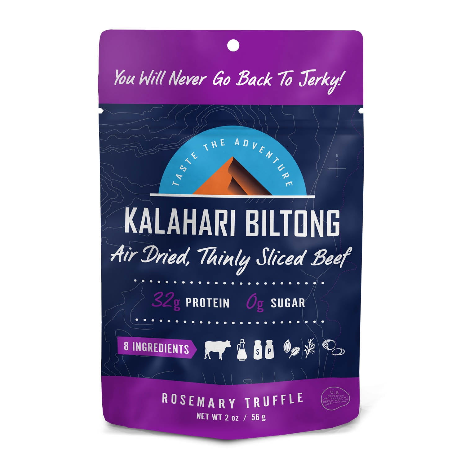 (Pack of 8), Kalahari Snacks Rosemary Truffle Biltong, 2 oz - Walmart.com