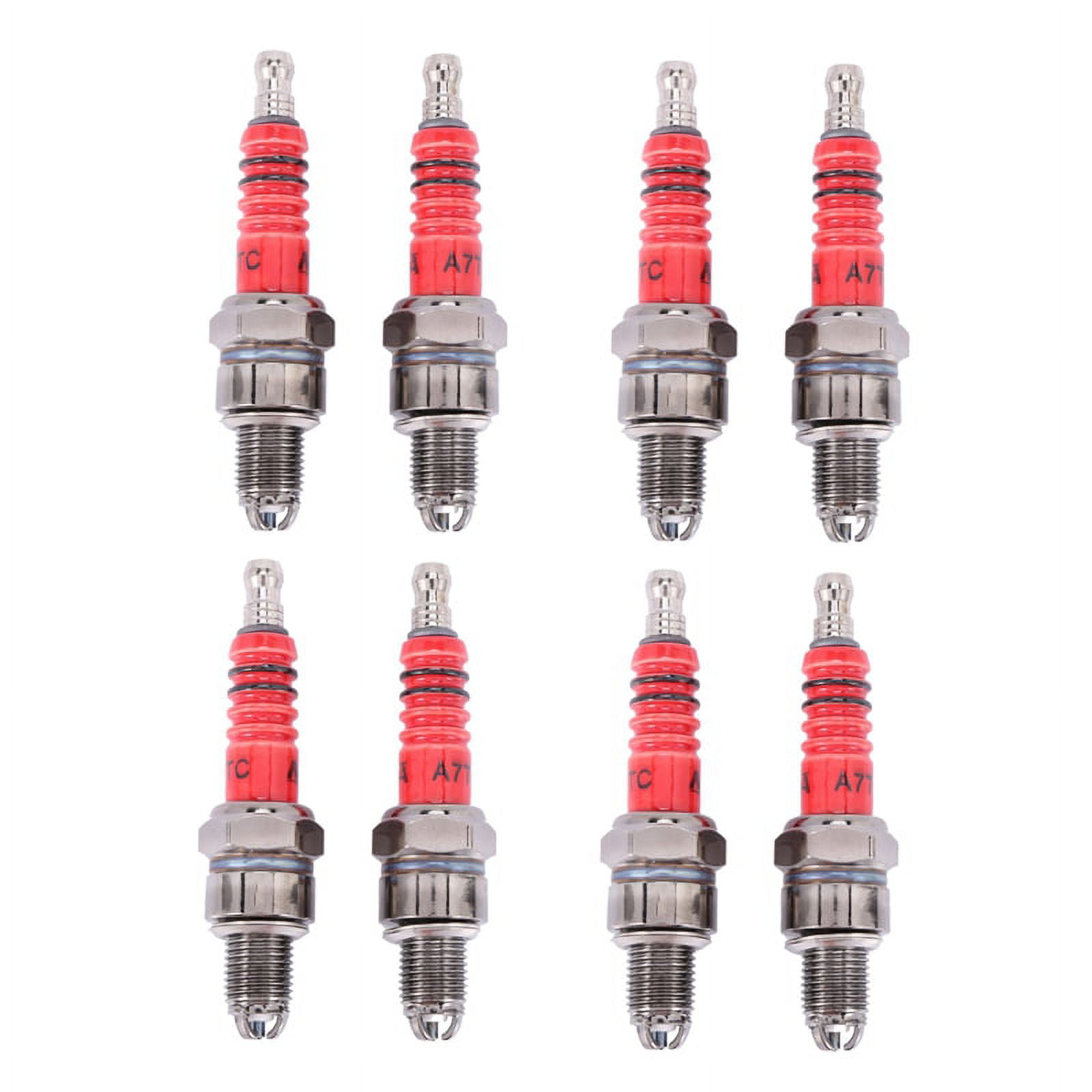 Pack of 8 Racing 3 Electrode Spark Plug A7Tc for 50Cc 110Cc 125Cc 150Cc ...