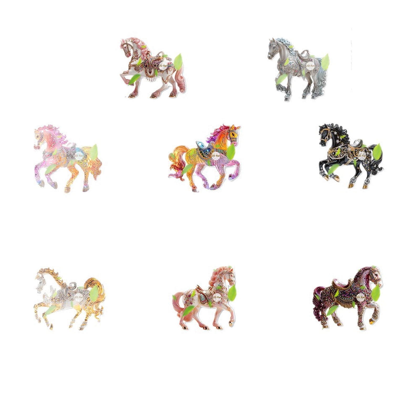 Pack of 8 Recyclable Acrylic 2D Decorations Complete with Gold Rope ...