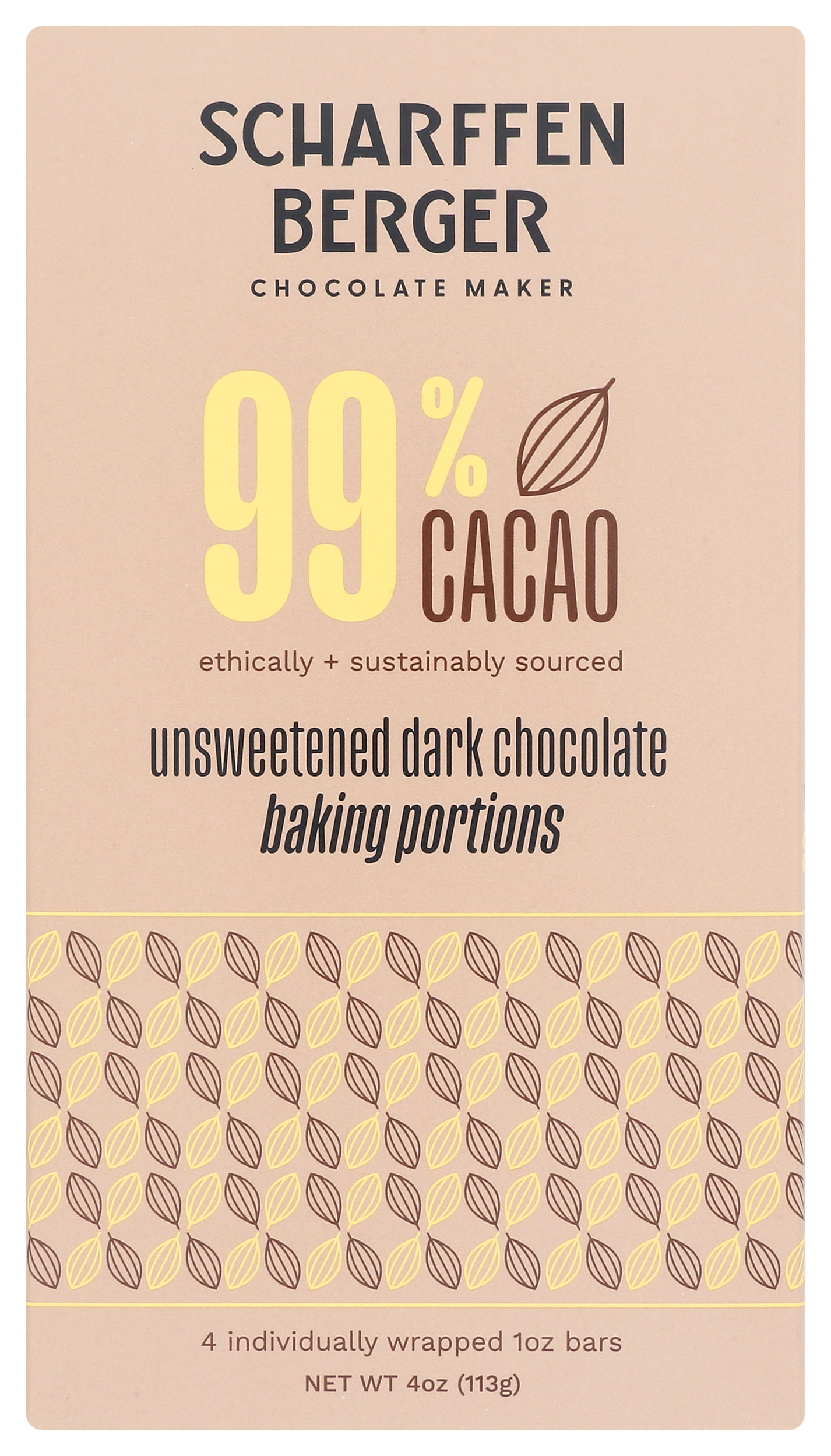 (Pack of 8), Scharffen Berger Unsweetened Baking Dark Chocolate Bar, 4 oz - Walmart.com