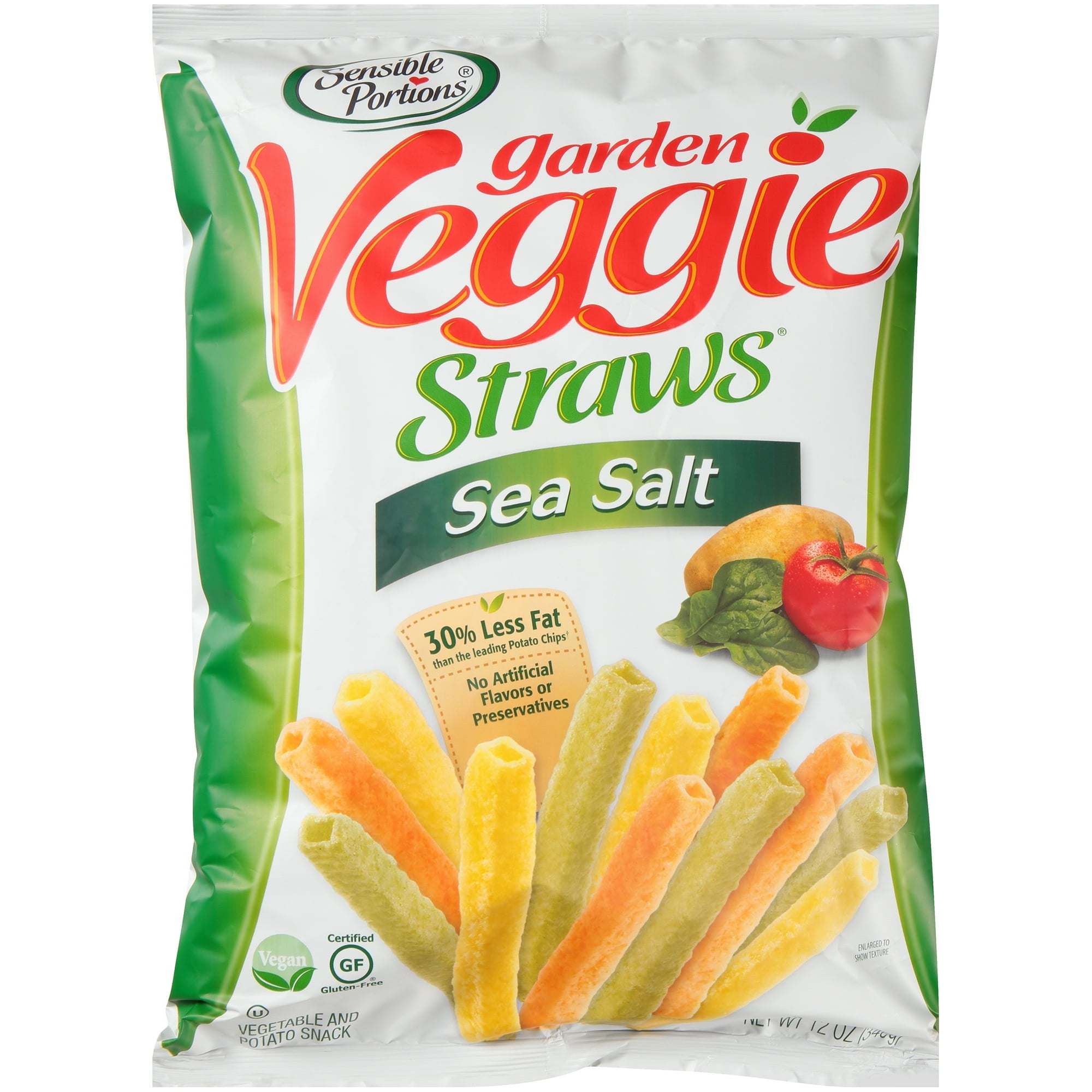 Pack of 8, Sensible Portions Sea Salt Garden Veggie Straws, 12 oz ...