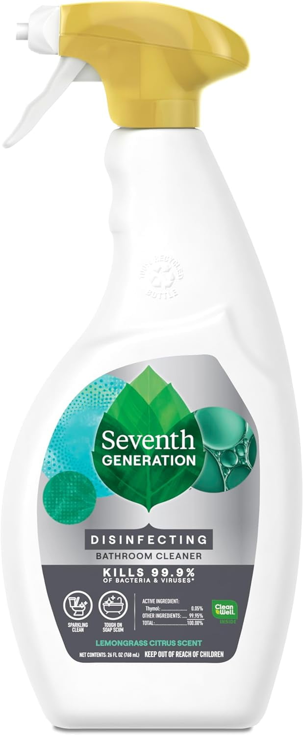 Pack of 8, Seventh Generation Disinfecting Bathroom Cleaner, Lemongrass ...