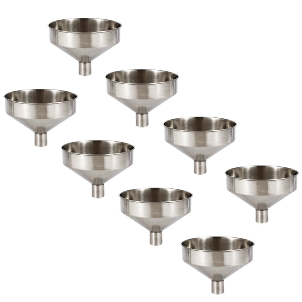 Pack of 8 Stainless Steel Mini Hip Flask Funnel/Wine Pot Filler (Mini ...