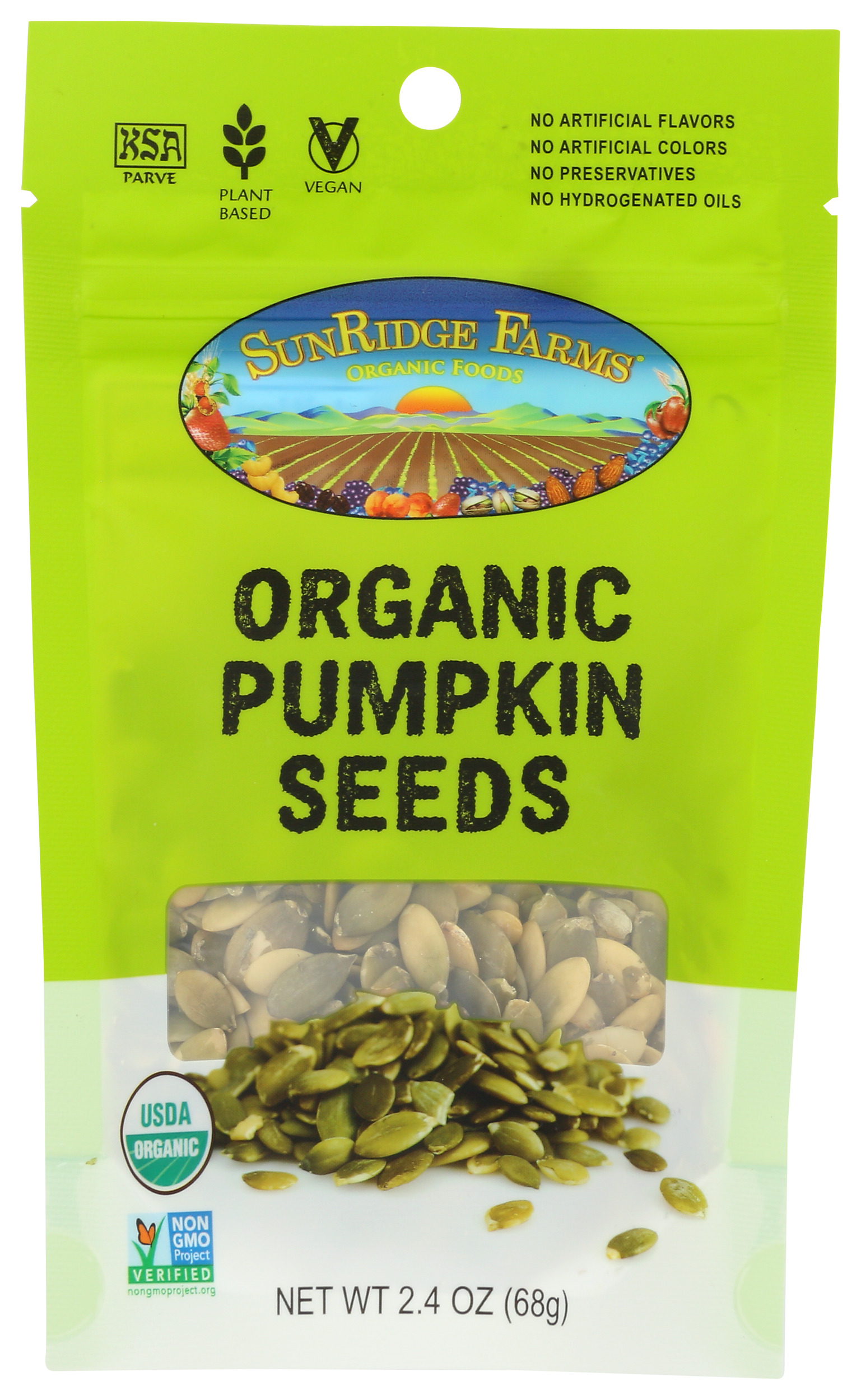 Pack of 8, Sunridge Farm Organic Pumpkin Seeds, 2.4 oz - Walmart.com
