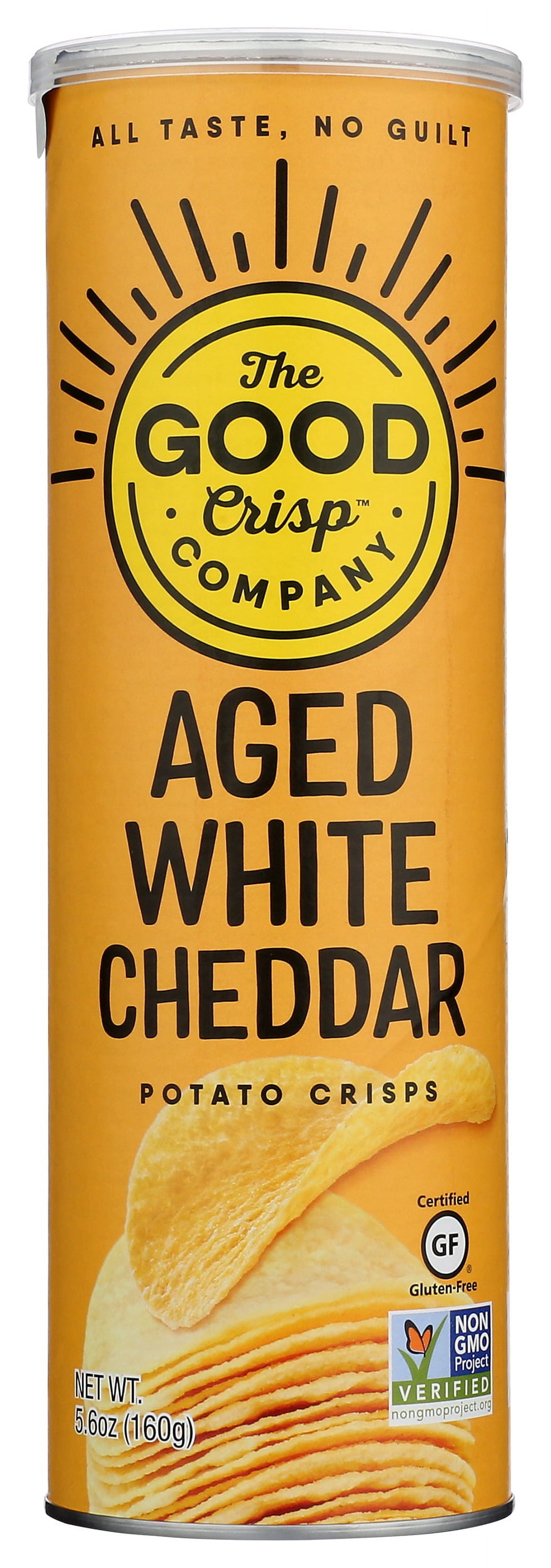 Pack of 8, The Good Crisp Company Aged White Cheddar Potato Crisps, 5.6 ...
