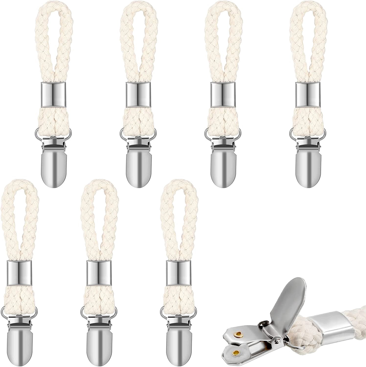 Pack of 8 towel clips, hangers for towels, towel clips with loops, tea ...