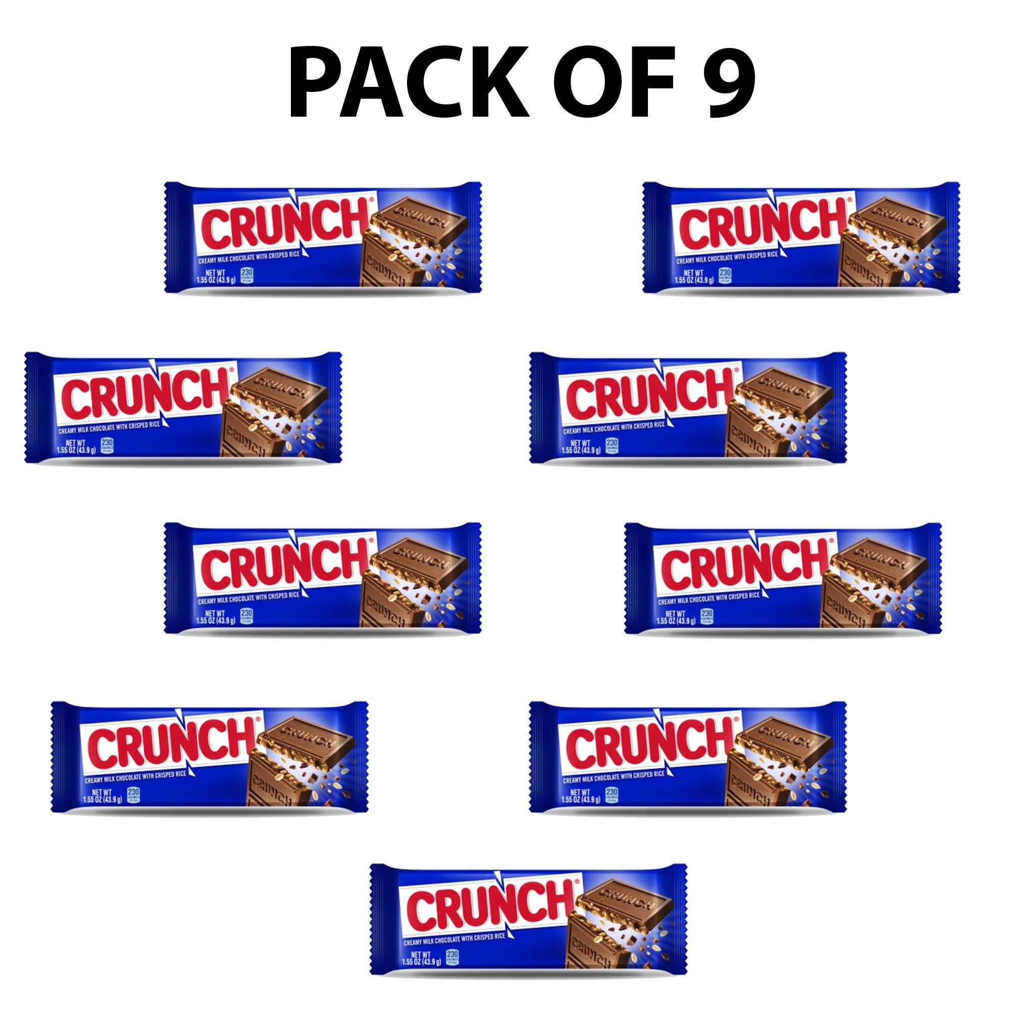 Pack of 9 CRUNCH: Milk Chocolate and Crisped Rice - Full Size Wrapped ...