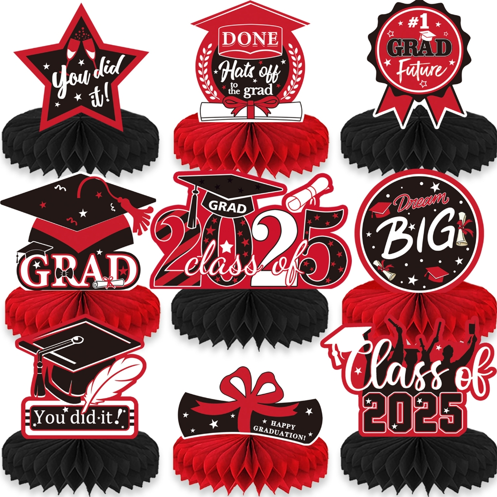 Pack of 9 Graduation Event Honeycomb Table Accent For Parties And ...