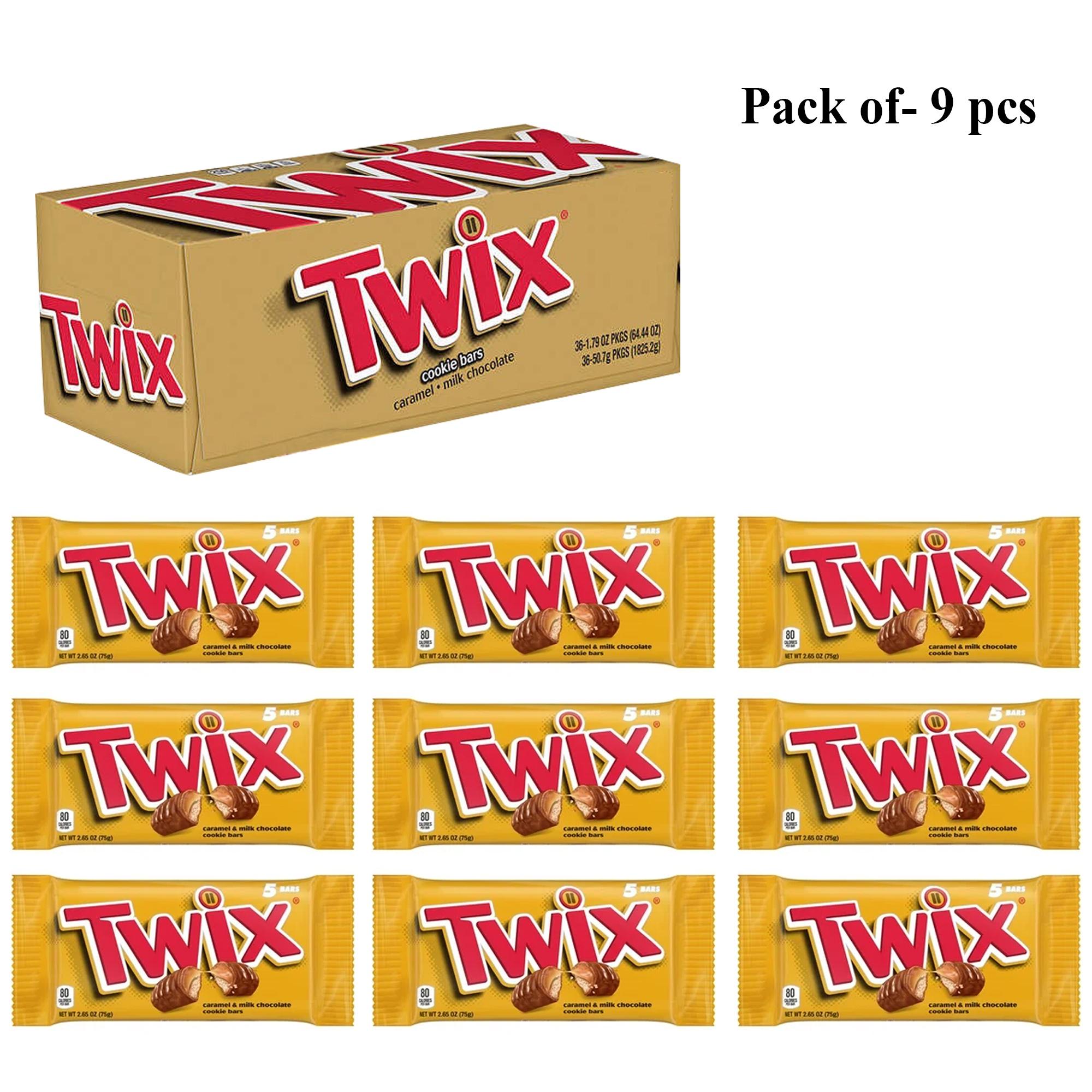 Pack of 9 Pcs Twix Cookie Bars Full Size Caramel Milk Chocolate | 1.79 ...