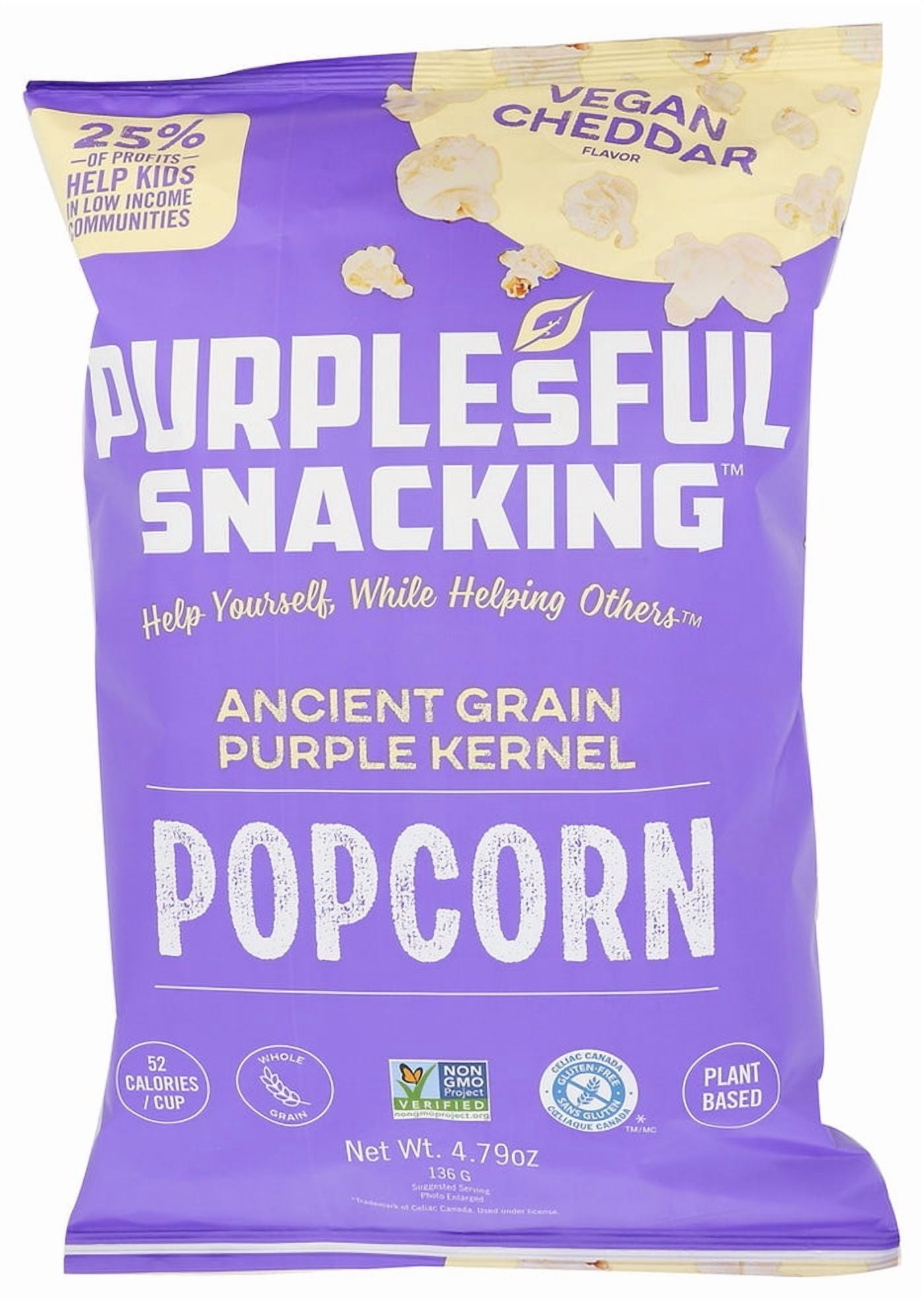 Pack of 9, Purplesful Vegan Cheddar Ancient Grain Purple Kernel Popcorn ...