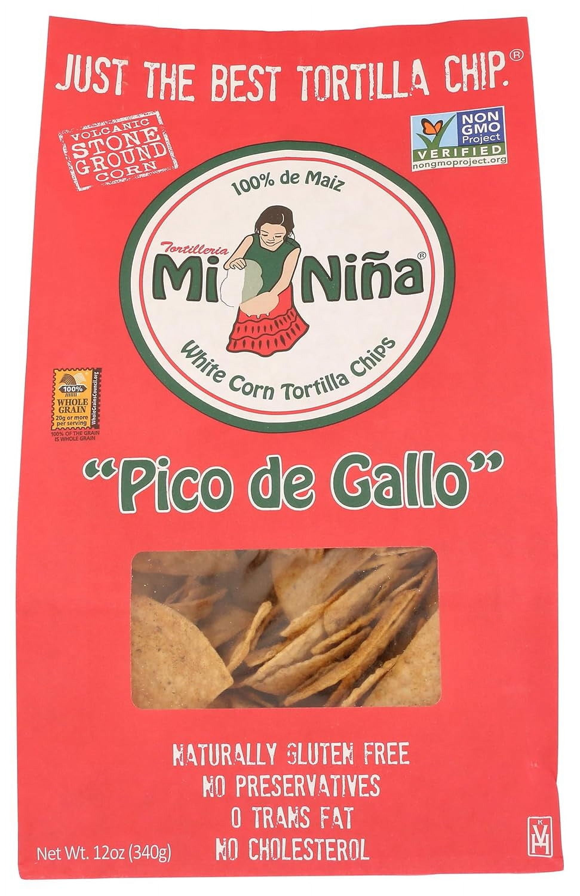 Pack of 9, Tortilleria Mi Niña Pico de Gallo White Corn Tortilla Chips ...