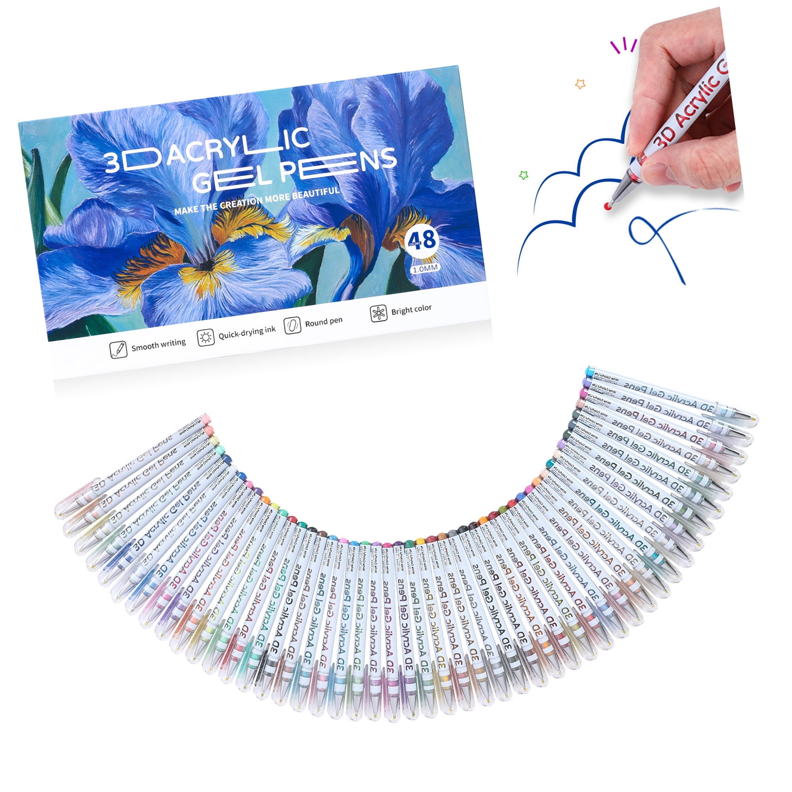 Pack of Acrylic Gel Pens with Smooth Flows Technology for Smooth ...