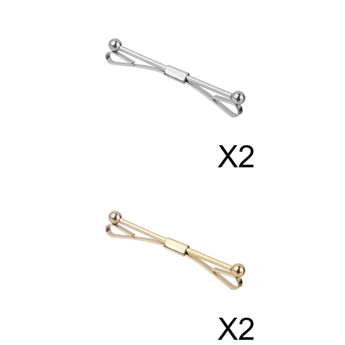 Pack of ' Tie and clamp Clasp Shirt Clamp 4pcs Golden and Sliver ...