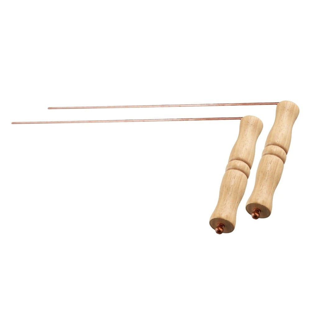Pack of Two Wooden Handle Copper Dowsing Rods for Paranormal Research ...