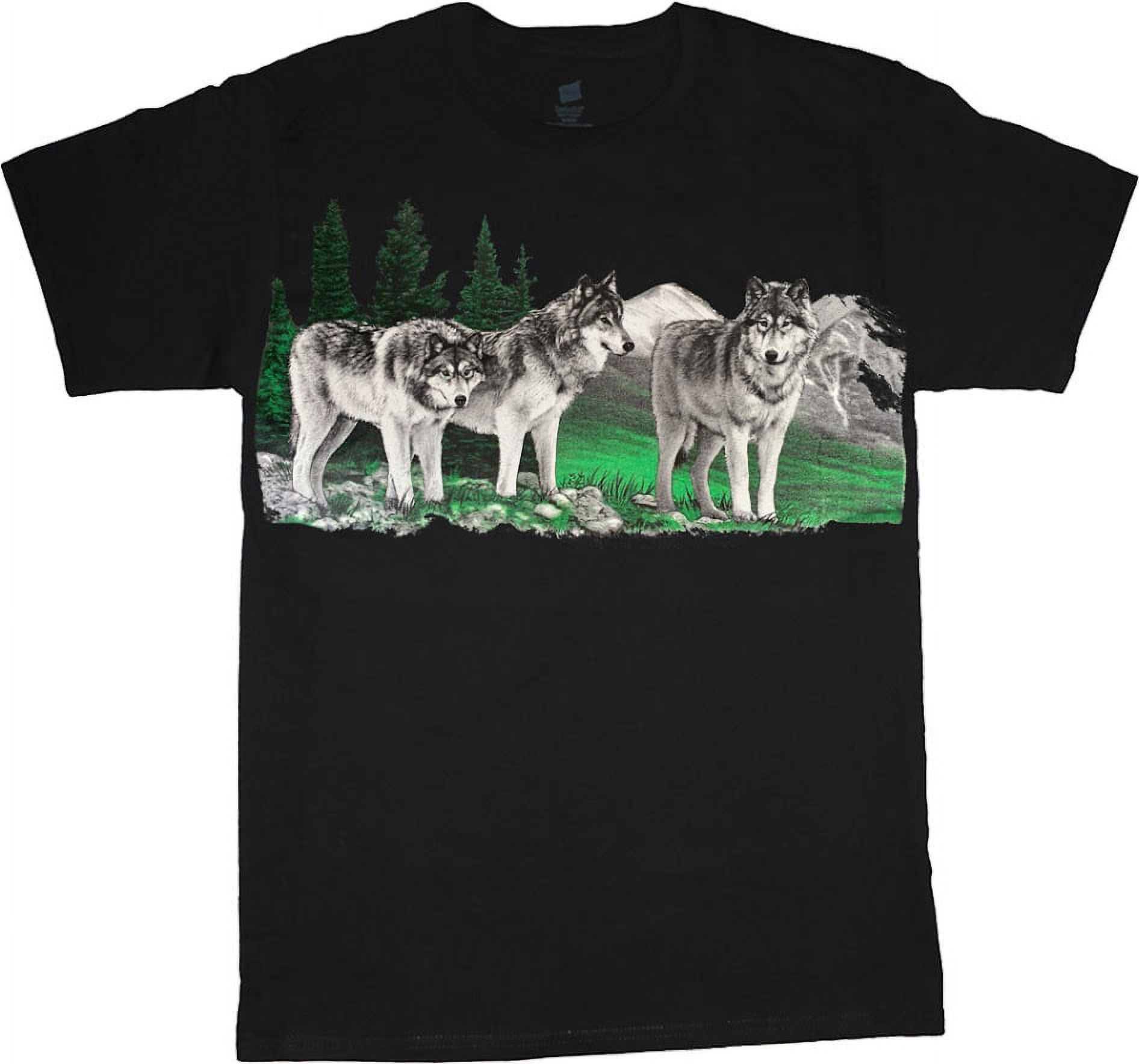 Wolf Pack Wolves Moon Decal T-shirt Men's Tee Black - Walmart.com