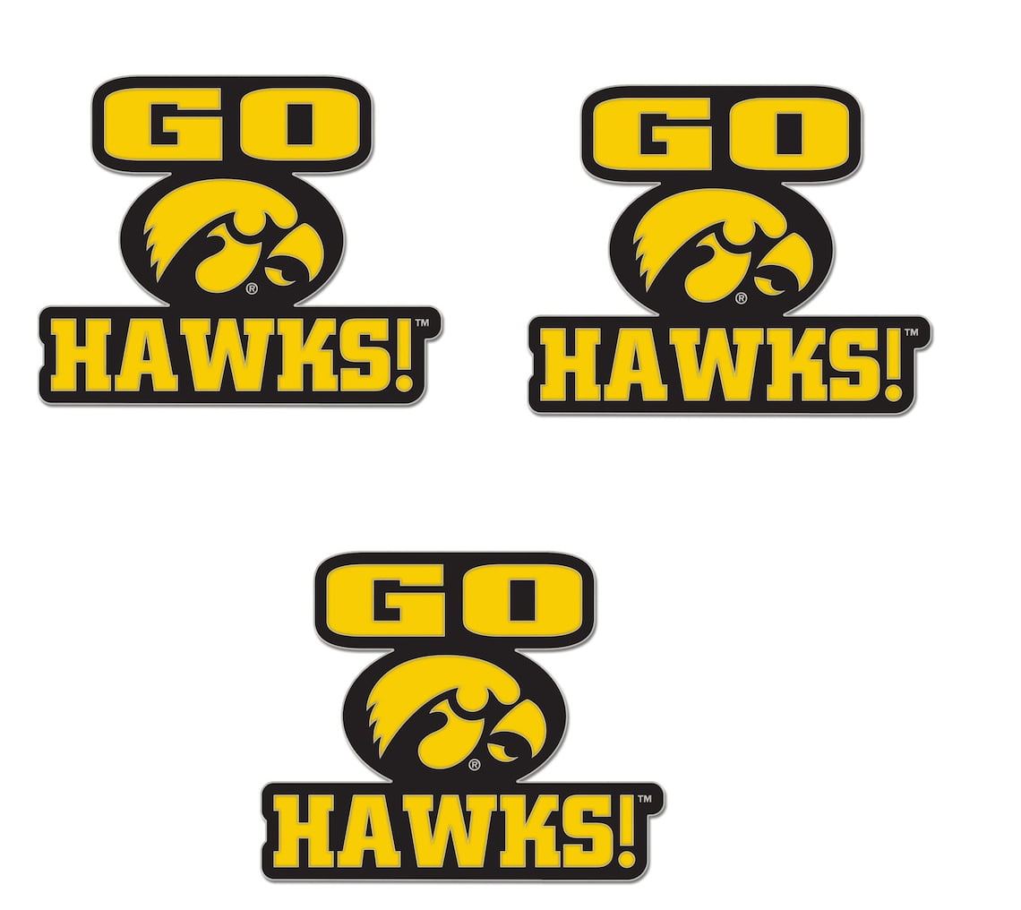 Pack of three Iowa Slogan Collector Enamel Pins; 3 Hawkeye Pin Badges ...