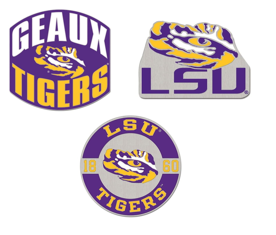 Pack of three LSU Collector Enamel Pins; 3 Pin Badges by Wincraft ...