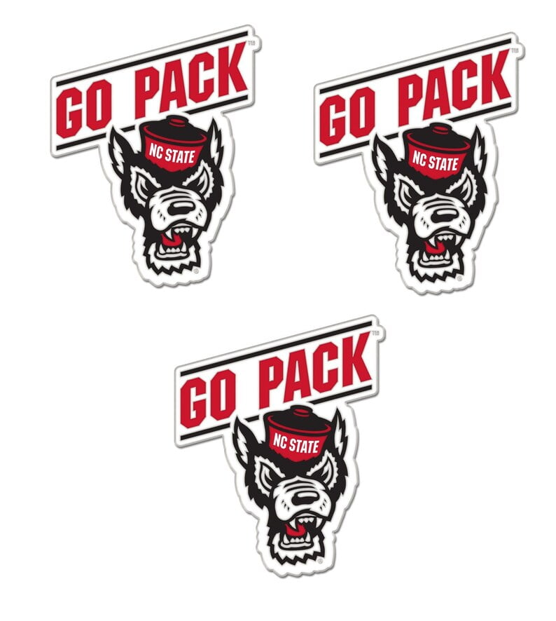 Pack of three NC State Slogan Collector Enamel Pins; 3 Go Pack Pin ...